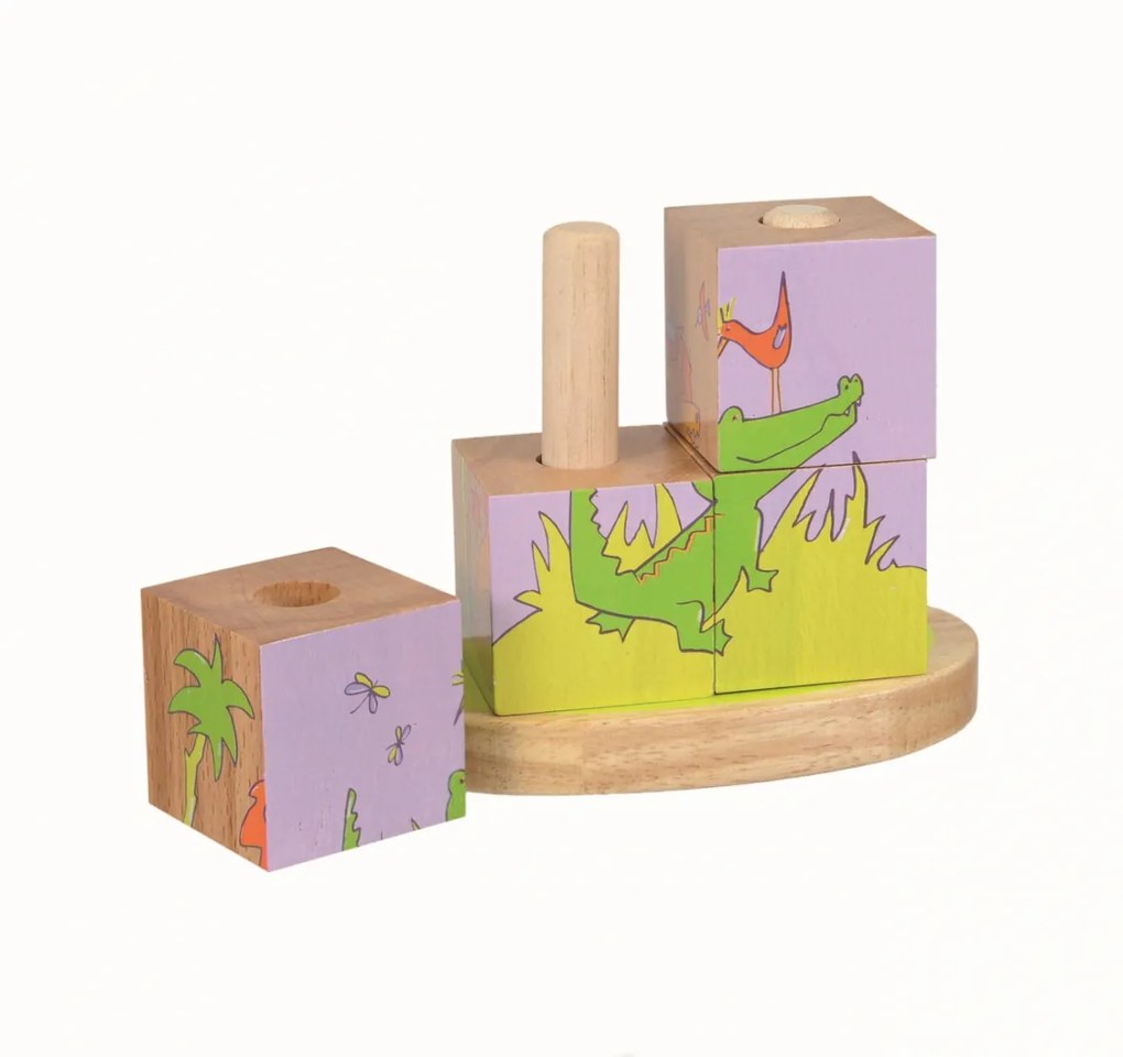 Egmont toys Skládací dřevěné kostky - Djungle