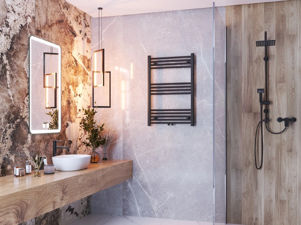 Erga Simple, topné těleso 900x600 mm, 410 W, černá, ERG-LAV-SIMP-9060-BK
