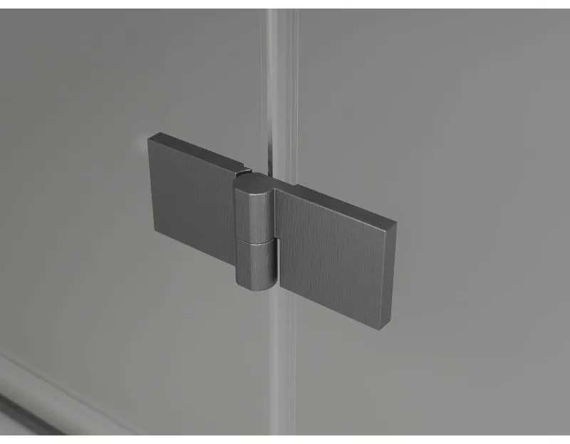 Mexen Lunar, půlkruhový výklopný sprchový kout 70 x 70 cm, 8mm čiré sklo, pistolově šedý kartáčovaný - 833-070L-070P-66-00
