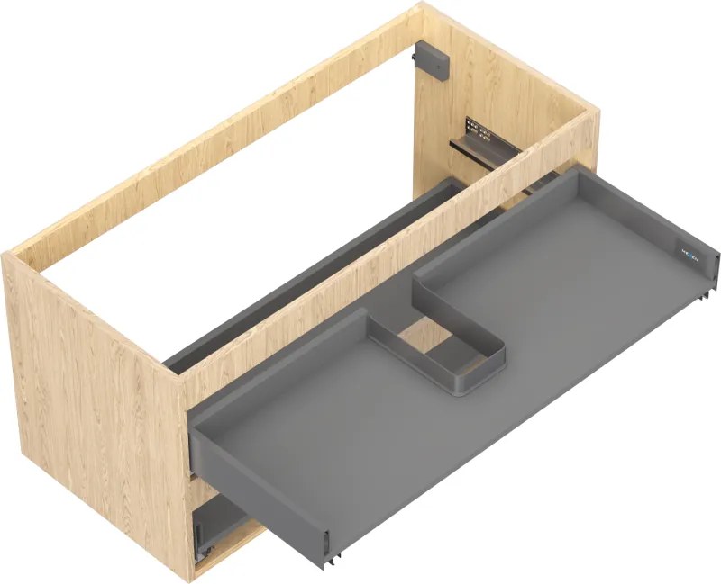 Mexen Box-A, závěsná skříňka 100 cm, 2 zásuvky, dub, 91AX0-1000-470-2-81