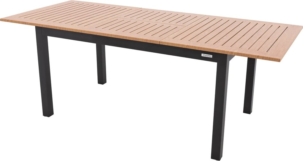 Doppler EXPERT WOOD antracit - rozkládací hliníkový stůl 220/280x100x75 cm