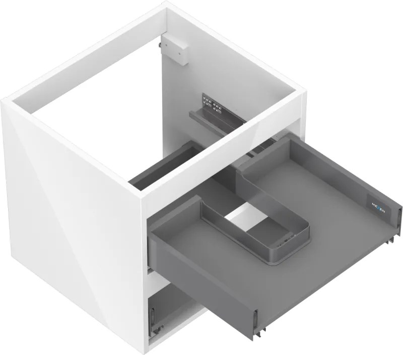 Mexen Box-A, závěsná skříňka 50 cm, 2 zásuvky, bílá lesklá, 91AX0-0500-470-2-00