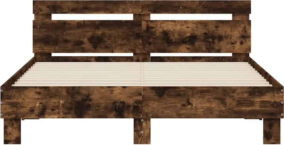Rám postele s čelem kouřový dub 140 x 190 cm kompozitní dřevo 3207438