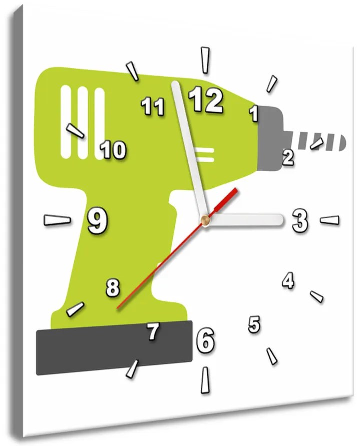 Gario Obraz s hodinami Zelená vrtačka Rozměry: 40 x 40 cm