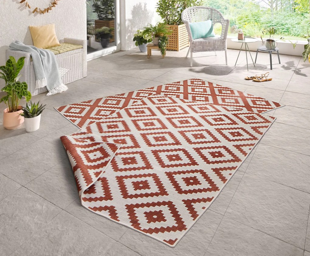 NORTHRUGS - Hanse Home koberce Kusový koberec Twin-Wendeteppiche 103130 terra creme – na ven i na doma - 80x350 cm