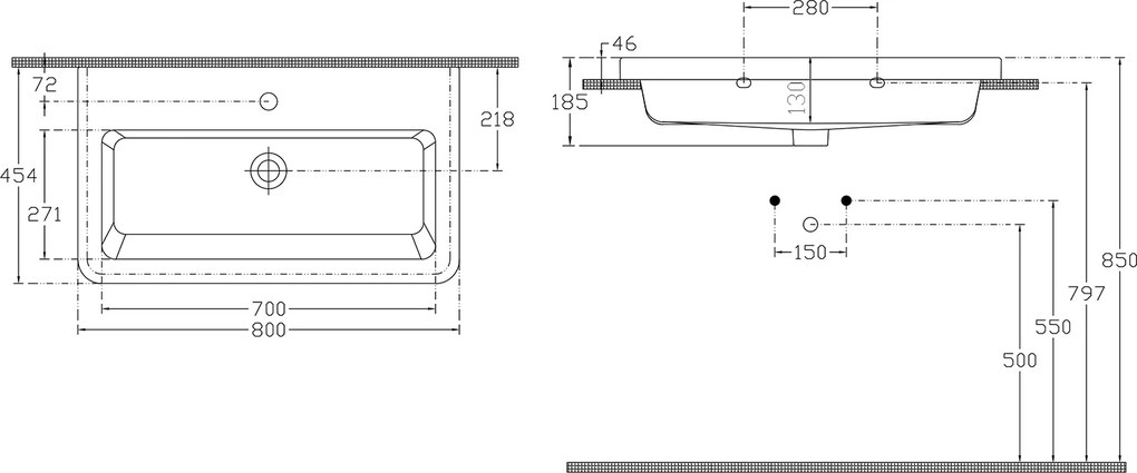 Sapho City KE080 umyvadlo 80 x 45 cm