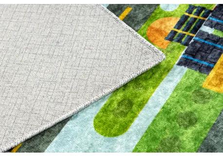 Dywany Luszczow Dětský kusový koberec JUNIOR 52105.801 pratelný  Staveniště, ulice pro děti protiskluz, modrý Rozměr koberce: 120 x 170 cm