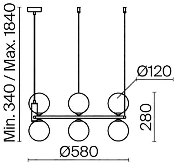 Maytoni MOD013PL-06BS1 - Lustr na lanku RING 6xG9/25W/230V mosaz
