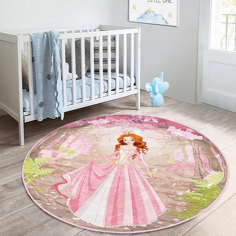 Růžový dětský koberec ø 120 cm Comfort – Mila Home