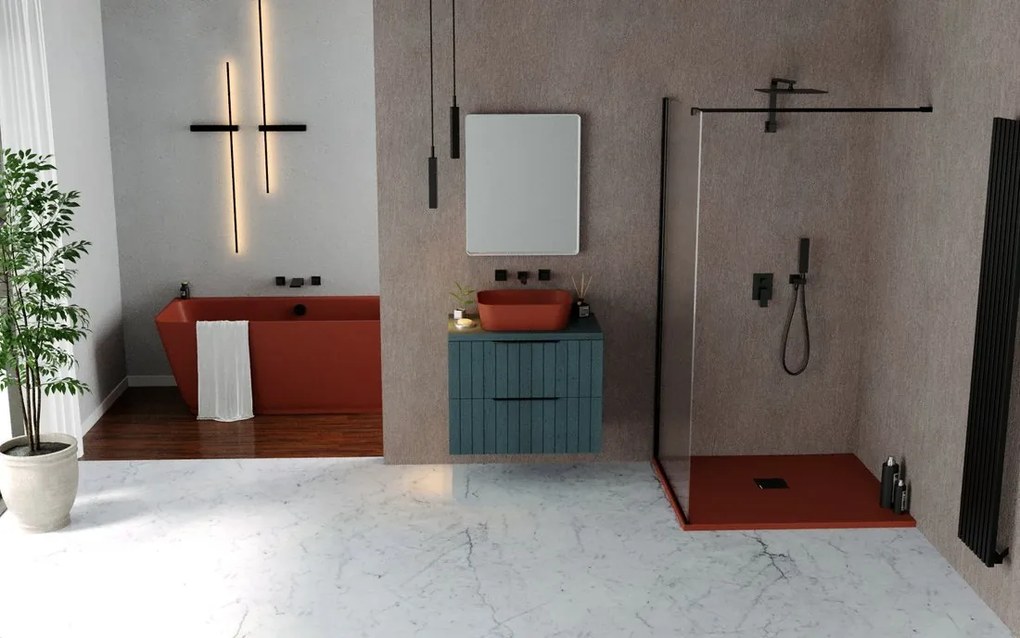 Polysan Banera Square umyvadlo na desku 50 x 36 cm bez otvoru pro baterii bez přepadu litý mramor hnědá mat 14596.71