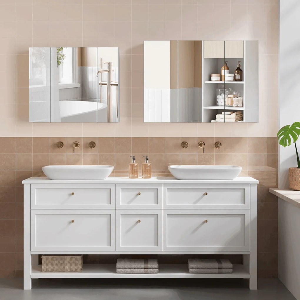 Autronic Nástěnná zrcadlová skříňka AZR-E1132 WT