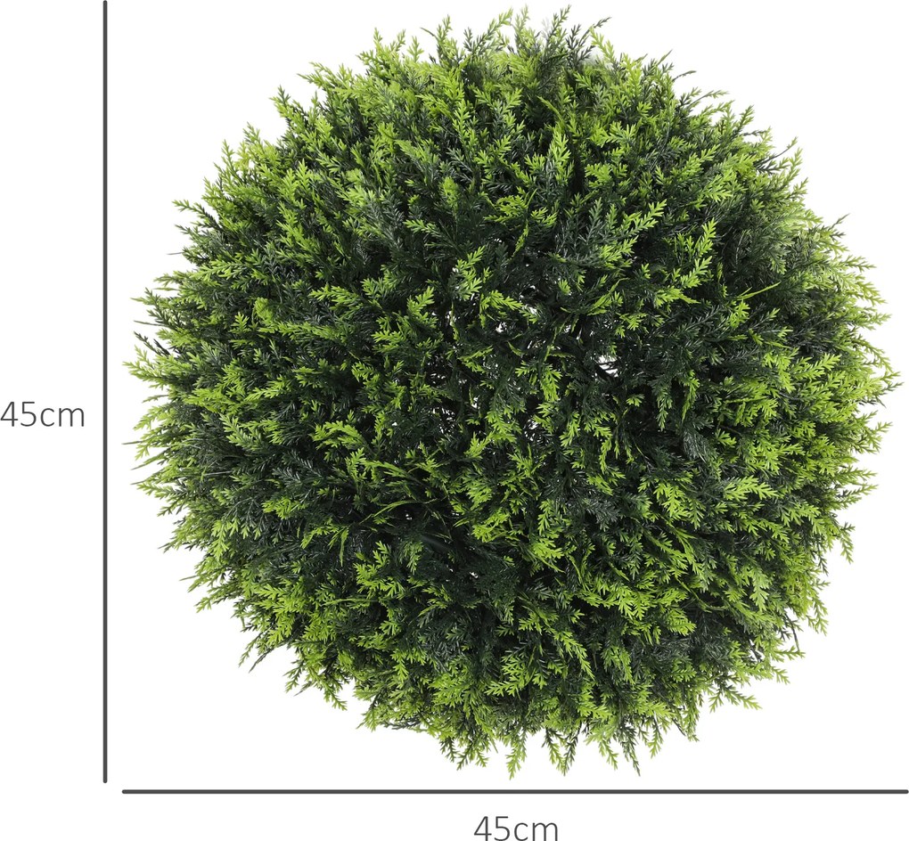 HOMCOM Sada 2 umělých cedrů, 45 cm pokojová rostlina, umělá rostlina, dekorativní rostlina, dekorativní rostliny pro dům, kancelář, chodbu, zahradu, …