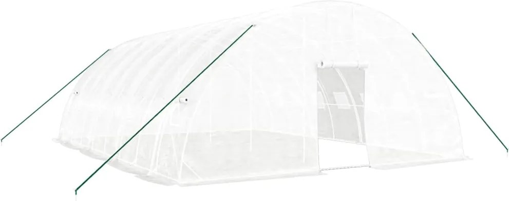 Skleník s ocelovým rámem bílý 48 m² 8 x 6 x 2,85 m 3188118