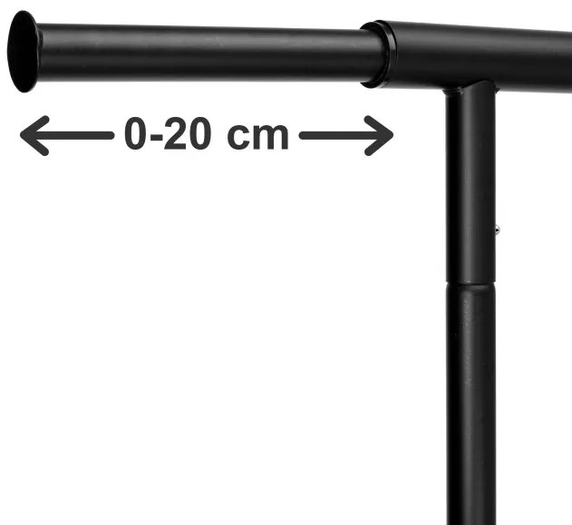 Věšákový stojan na kolečkách TAHIR černý