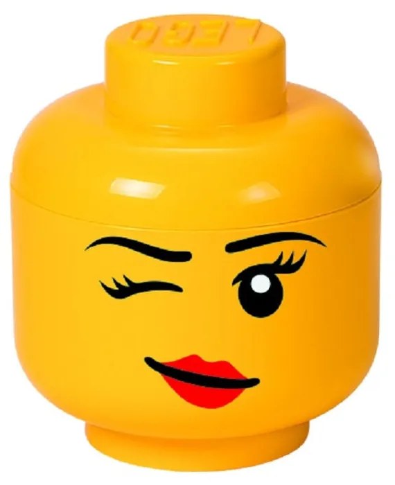 Žlutý úložný box ve tvaru hlavy LEGO® Winky, ⌀ 16,3 cm