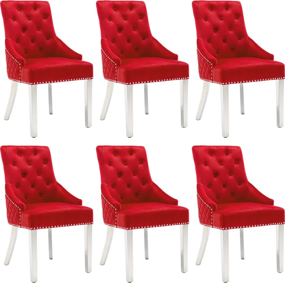 vidaXL Jídelní židle 6 ks samet [3080243] Barva: krémová