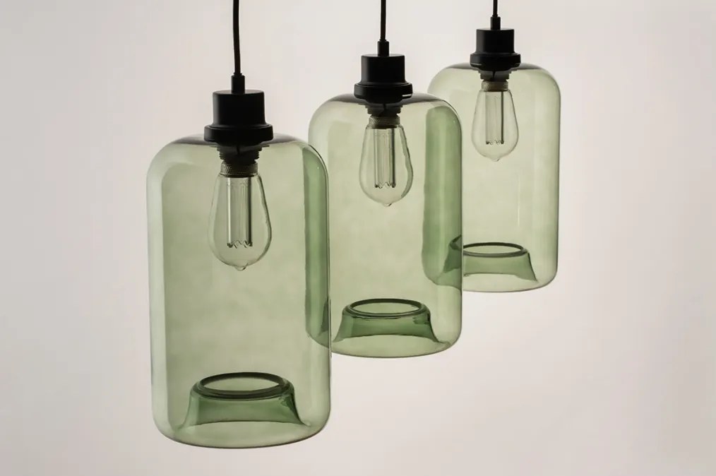 Závěsné designové svítidlo nad jídelní stůl Bottle Green