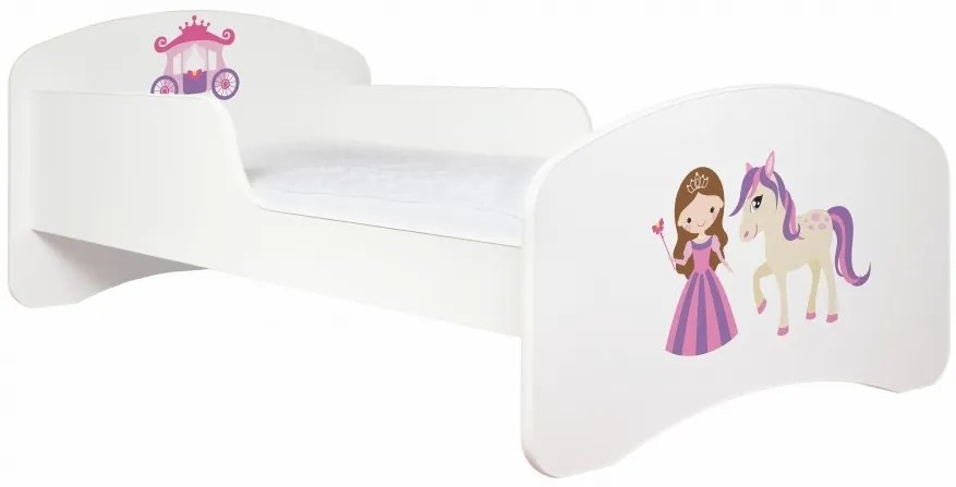 Svět pokojů Dětská postel Zvířátka - PRINCZENA + matrace zdarma Barva: Růžová, Úložný prostor: ANO, Rozměr: 180x90 cm