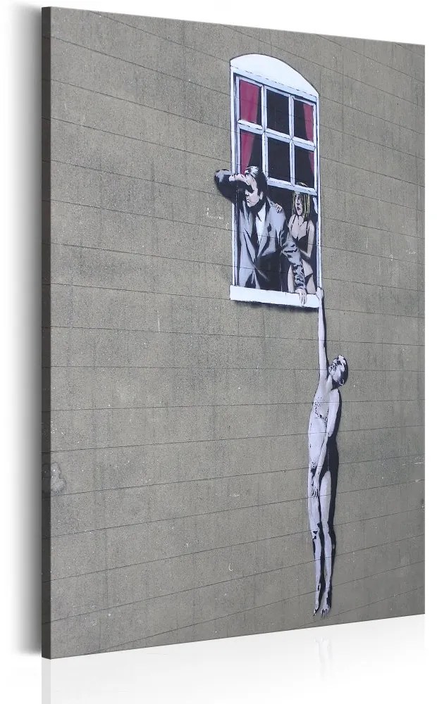 Obraz na plátně Bimago - Well Hung Lover by Banksy 80x120 cm