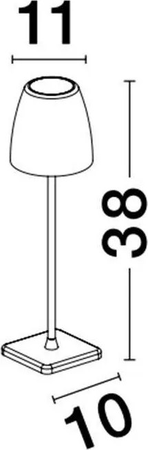 NV 9223997 Venkovní stolní lampa COLT tmavě šedý litý hliník a akryl LED 2W 3000K IP54 62st. 5V DC vypínač na těle USB kabel stmívatelné - NOVA LUCE
