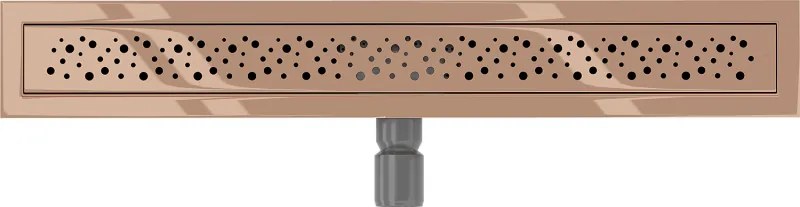 Mexen Flat, lineární podlahový žlab 60 cm, M12, růžové zlato, 1621060-15