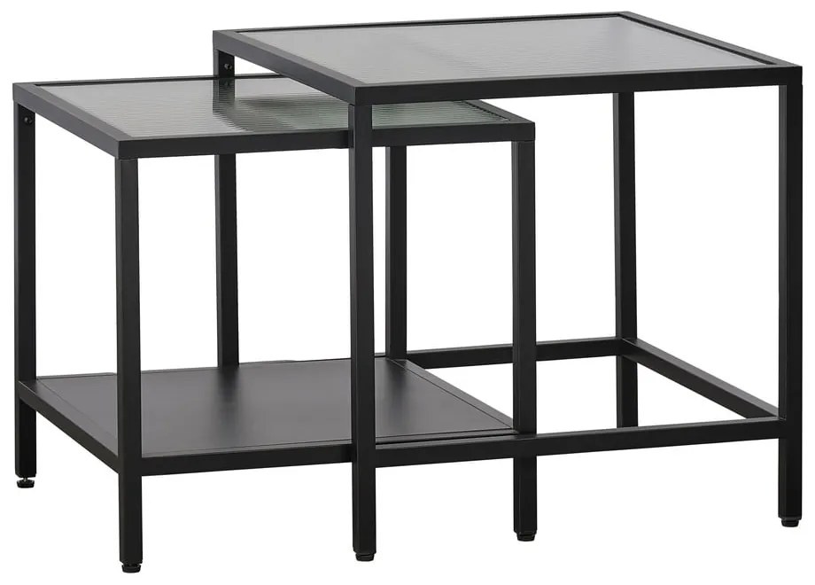 Skleněné odkládací stolky v sadě 2 ks 50x50 cm Bronco – Unique Furniture