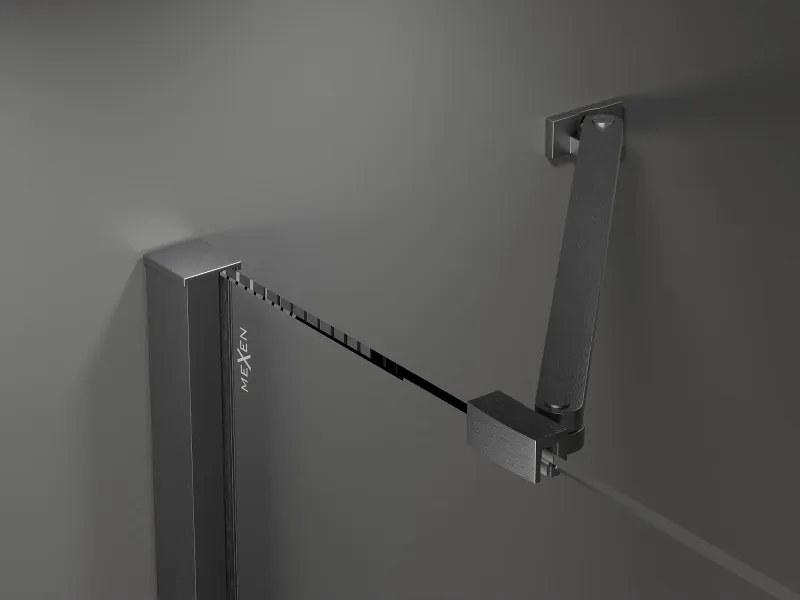 Mexen Velar Duo, sprchový kout s posuvnými dveřmi 100(dveře) x 100(dveře) cm, 8mm čiré sklo, grafitový profil, 871-100-100-02-66