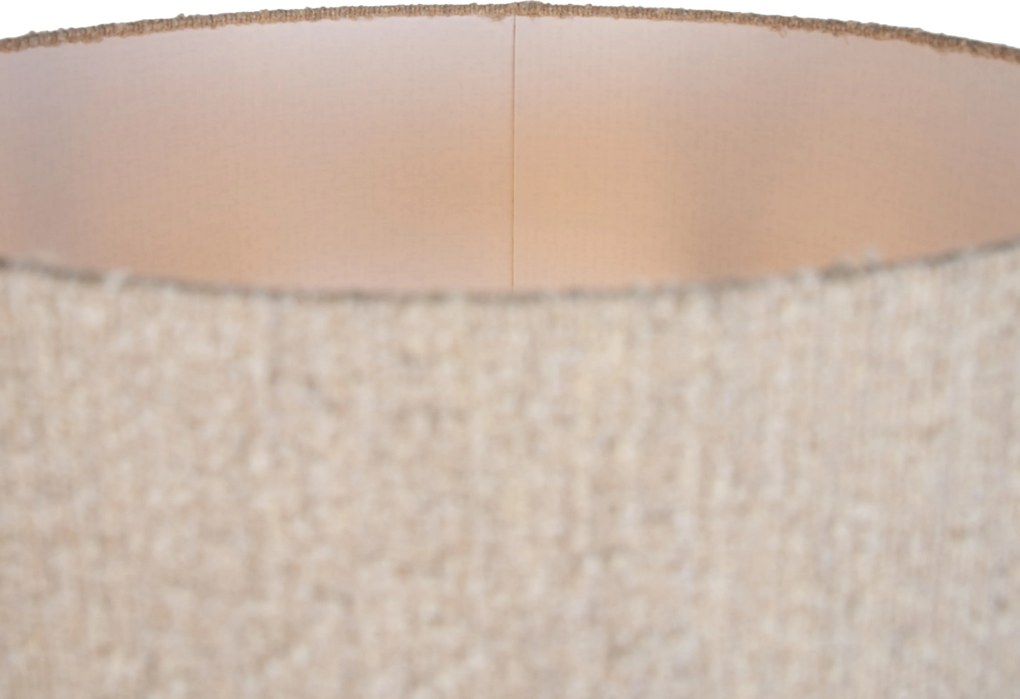 Moderní stojací lampa černá s béžovým buklé stínidlem 50 cm - Simplo
