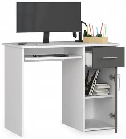 Počítačový stůl PIN - bílá/grafit