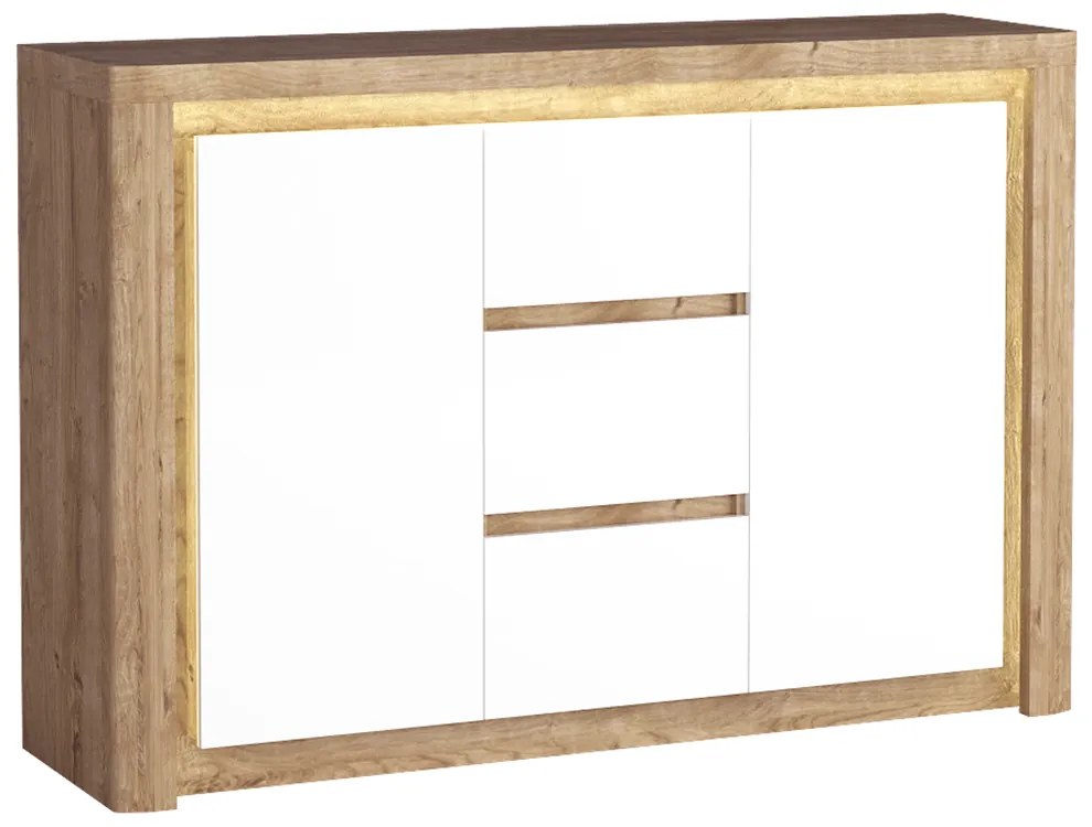 Obývací stěna LIVINIO | 4 díly | 376,5 cm | sestava C | V CENĚ LED LIŠTY | ribbeck/bílá lesk