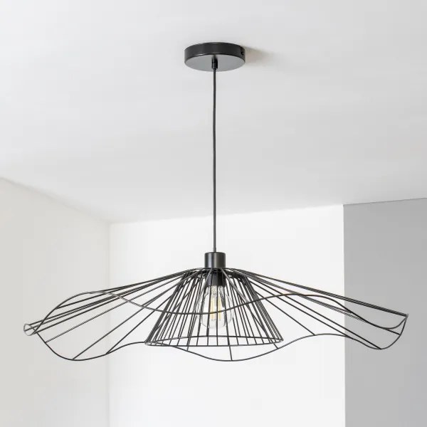 Brilagi - LED Lustr na lanku CERIA WIRE 1xE27/40W/230V pr. 80 cm černá