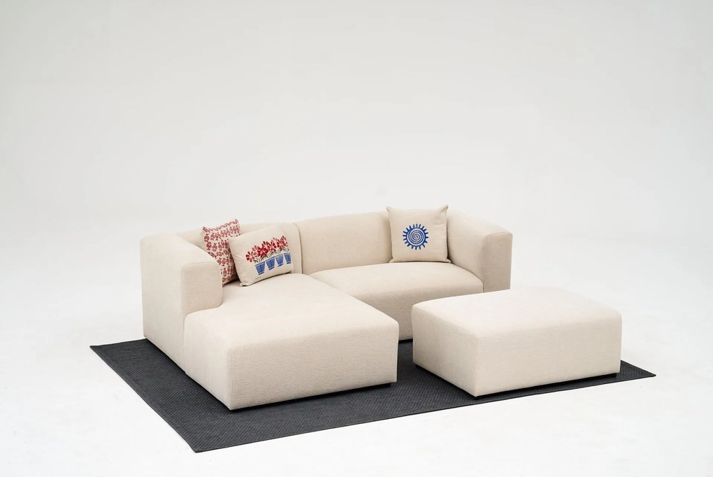 Hanah Home Rohová pohovka LINDEN MINI levá krémová