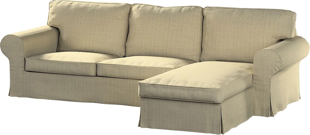 Potah na pohovku IKEA Ektorp 2-místná s lenoškou barva béžová látka pletený vzor