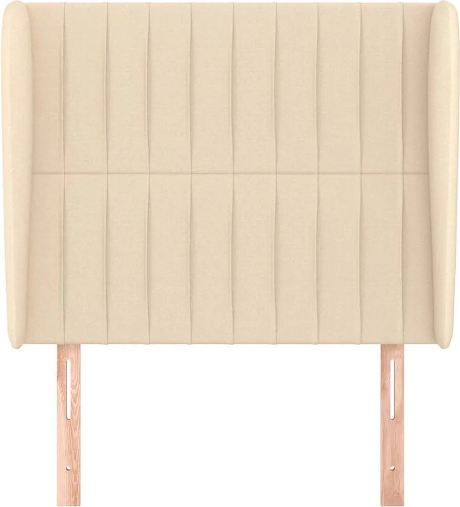 Čelo postele typu ušák krémové 103x23x118/128 cm textil 3118189