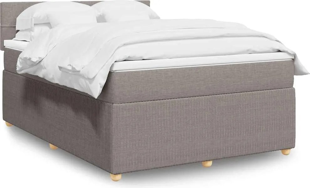 Box spring postel s matrací taupe 140x200 cm textil 3289783