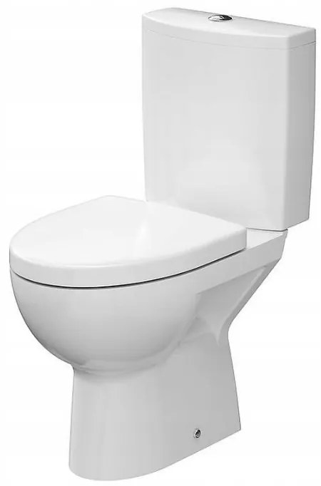Cersanit Parva, kombi wc s horizontálním odtokem, boční přívod vody a splachováním 3/6L + antibakteriálním sedátkem z doruplastu s pomalým zavíráním, bílá, K27-002