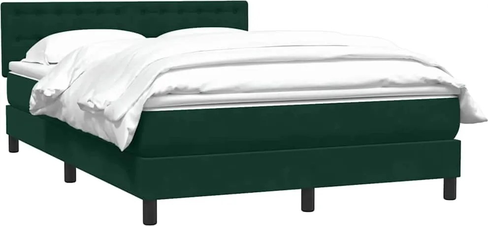 Box spring postel s matrací tmavě zelená 160x220 cm samet 3316650