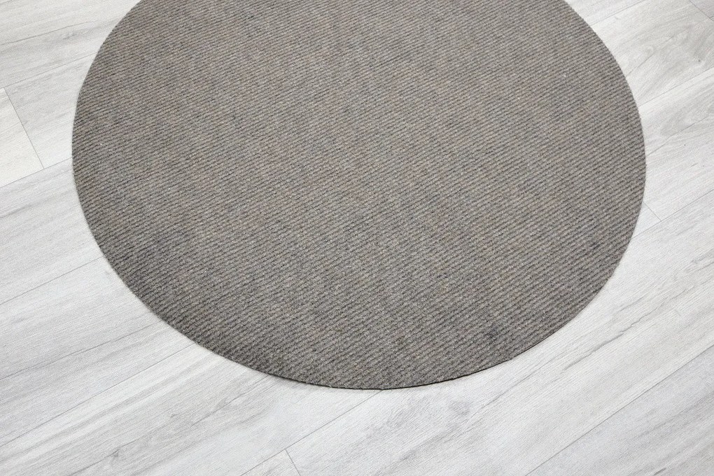 Vopi, Kusový koberec Quick step béžový kruh, 120x120 (průměr) kruh, béžová, chodba / předsíň