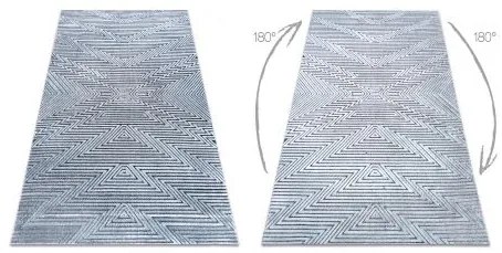 koberec Strukturální SIERRA G5013 ploché tkaní modrý zigzag, ethnic velikost 160x220 cm | krásné koberce cz