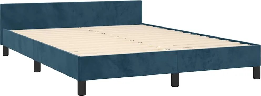 Rám postele bez matrace tmavě modrý 140x200 cm samet 3125822