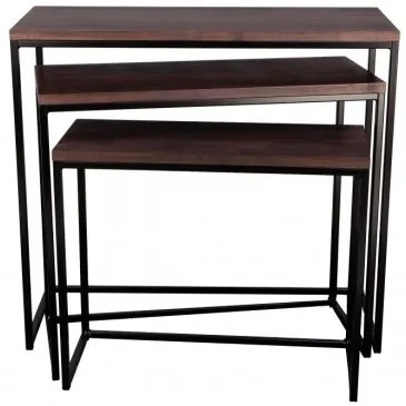 Konferenční stolek Giewont - set 3 kusů (černá/javor)