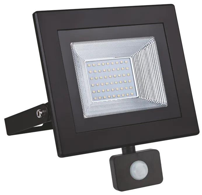 ACA Lighting LED venkovní reflektor X 50W/230V/6000K/4180Lm/120°/IP66, pohybový senzor, černý