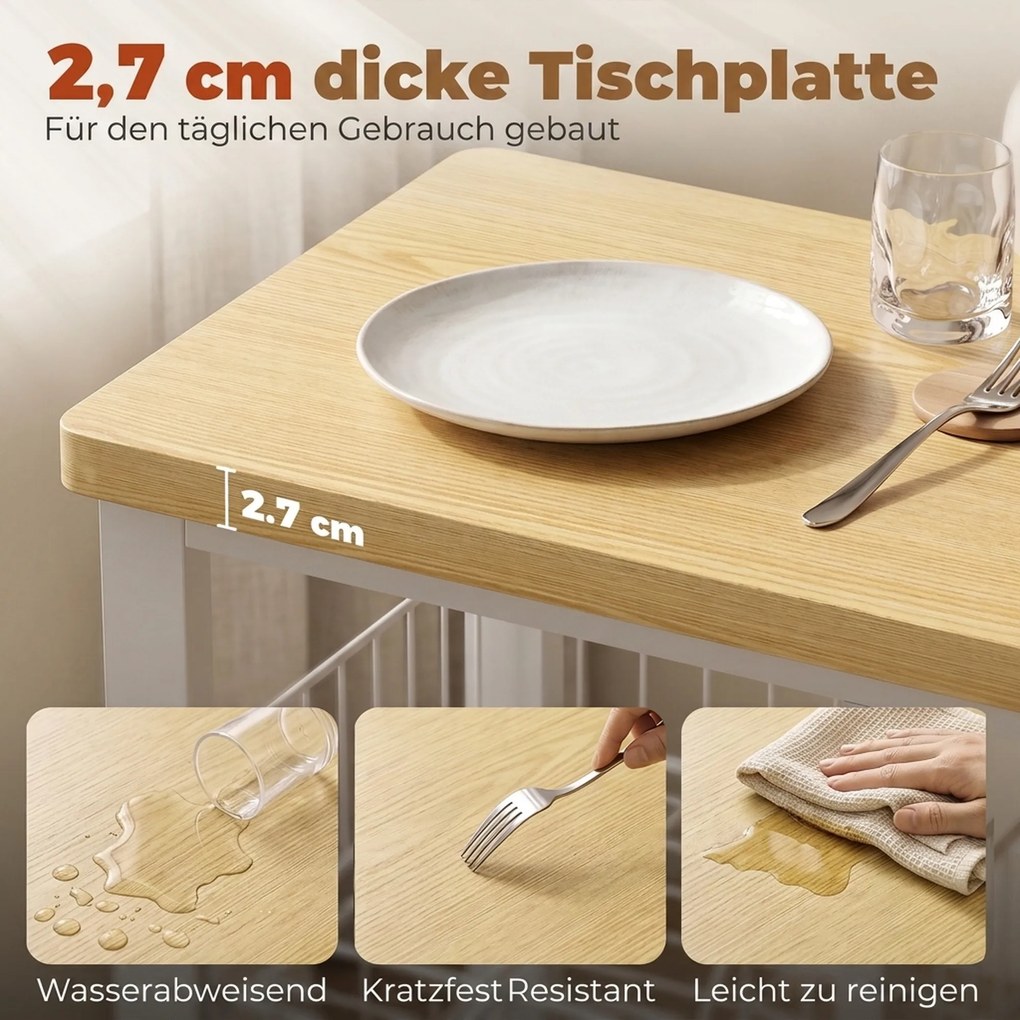 HOMCOM Kuchyňská polička s úložným prostorem, mikrovlnná polička se 3 koši a skříňkou, 100 x 35 x 80 cm, bílá
