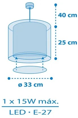 Dalber 41572T - Dětský lustr BABY TEDDY 1xE27/15W/230V modrá