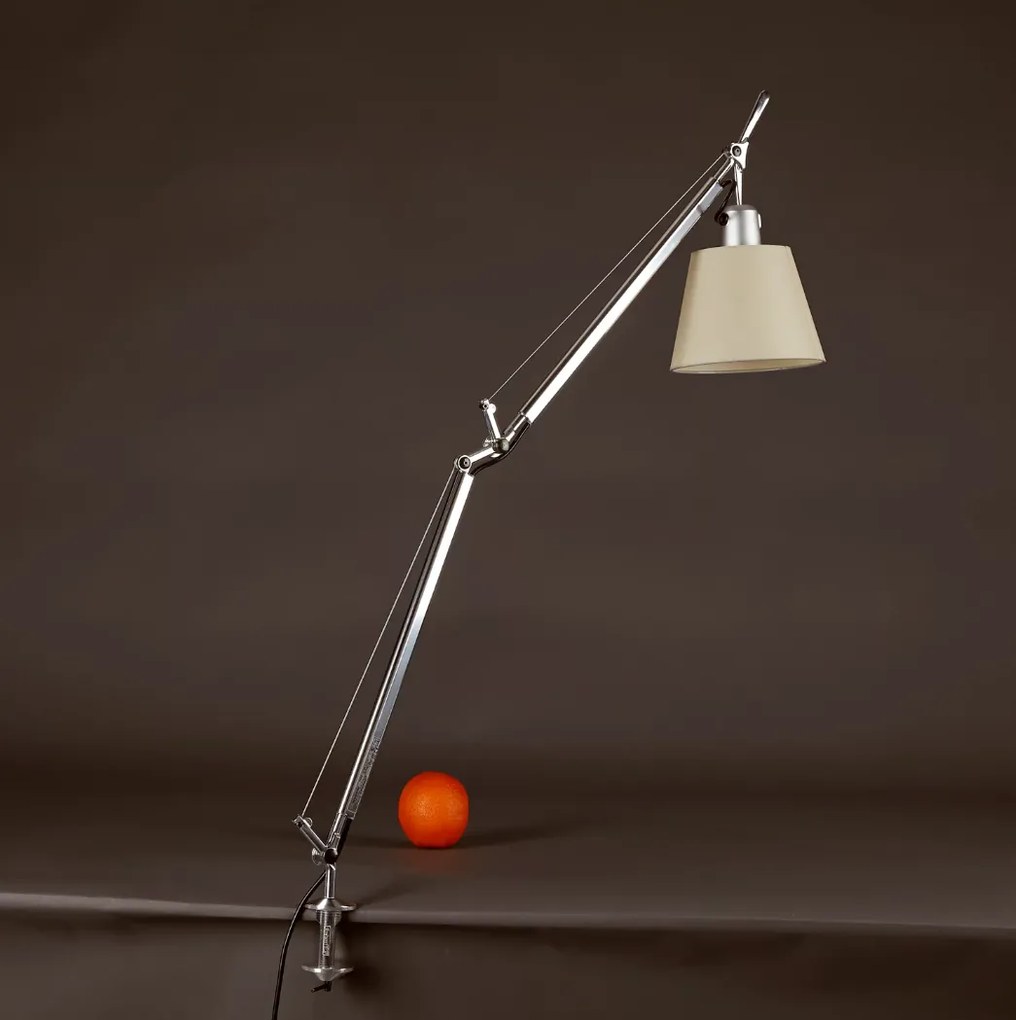 Artemide 0947010A + A025150 Tolomeo Basculante 180 Parette, nástěnná lampa do svorkovnice s vypínačem, pergamenové stínítko, 1x46W E27, max. výška 111,7cm