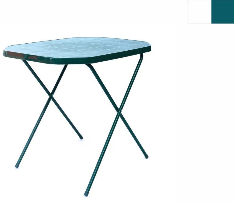 ROJAPLAST Campingový stůl - CAMPING 3, 70x53 cm, plastový/kovový Barva: bílá