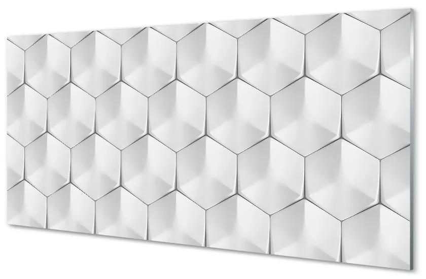 akrylový obraz 3d šestiúhelníky 140x70 cm
