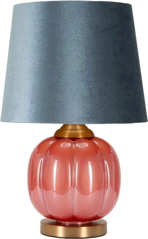 Červená/modrá skleněná stolní lampa s textilním stínidlem (výška 50 cm) Helene – Mauro Ferretti