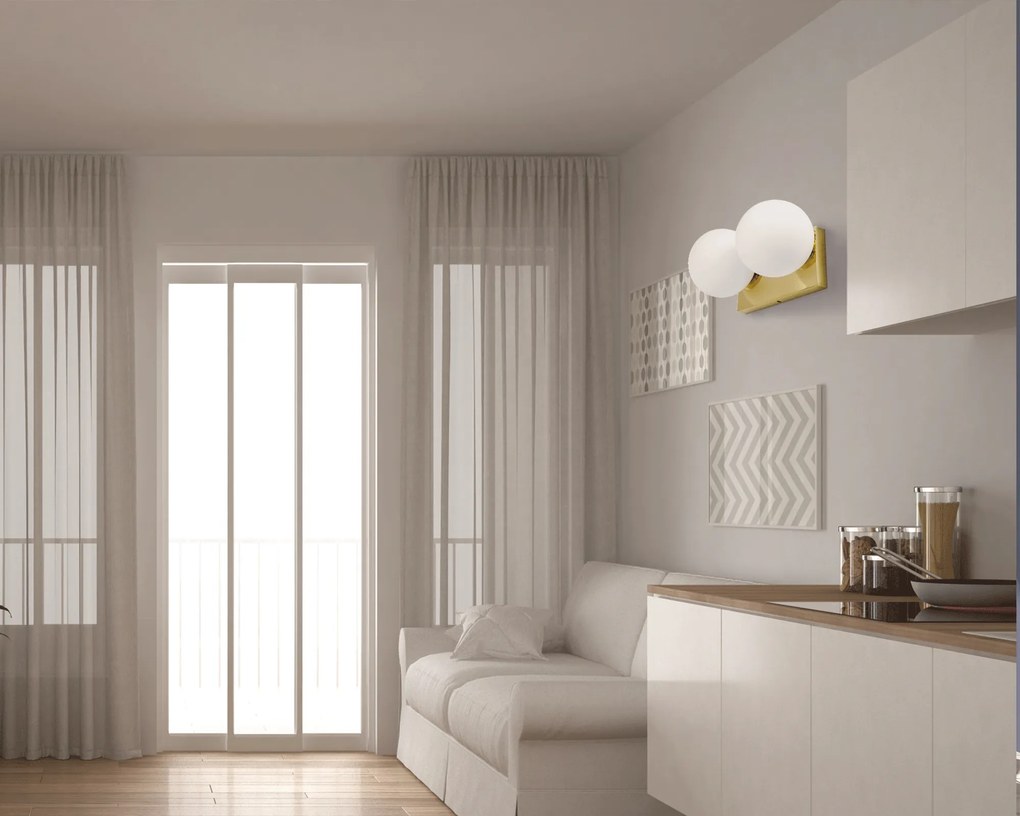 Toolight, nástěnná lampa 2xE27 APP1010-2W, zlatá, OSW-05556