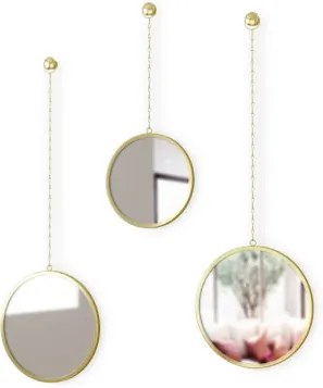 Nástěnná zrcadlová dekorace 3 ks Umbra DIMA - zlatá